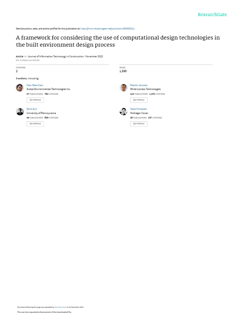 A Framework For Considering The Use of Computational Design ...