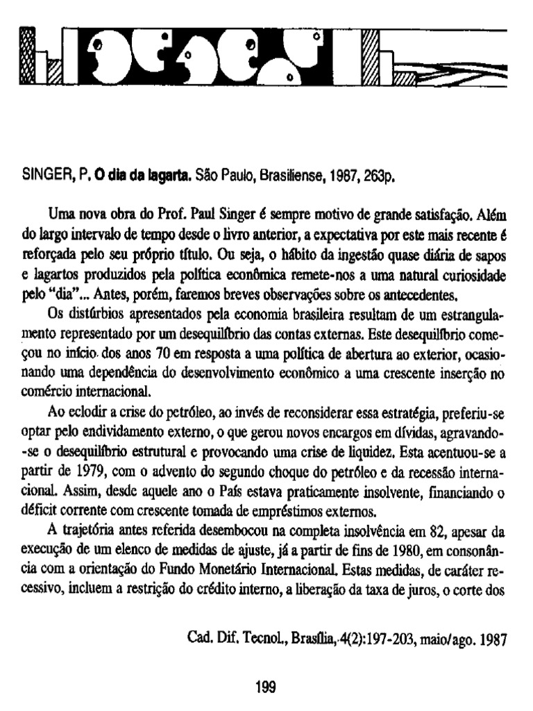 Paul Singer o Dia Da Lagarta | PDF