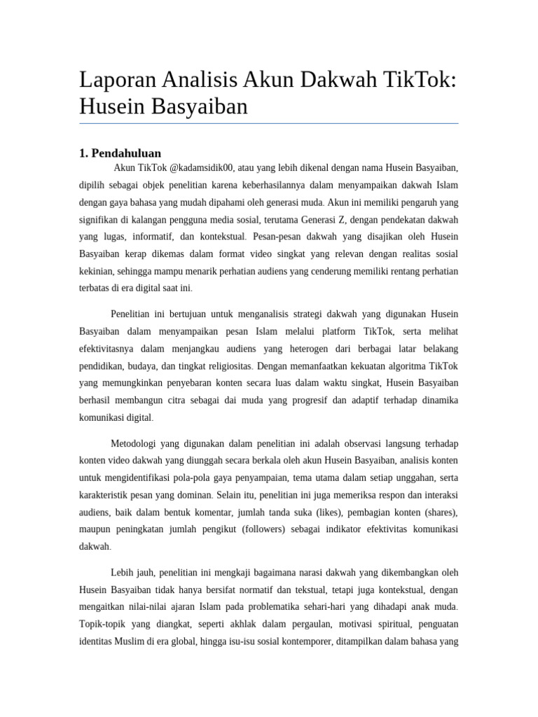 Laporan Dakwah Husein Basyaiban | PDF