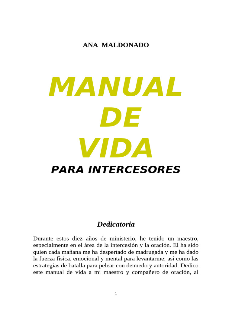 ANA MALDONADO Manual de Vida para Intercesores | PDF | Intercesión ...
