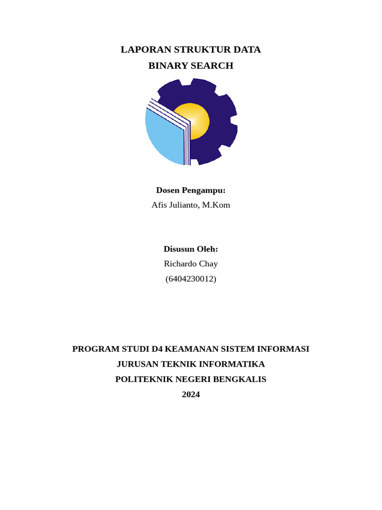 Laporan Struktur Data Binary Search | PDF