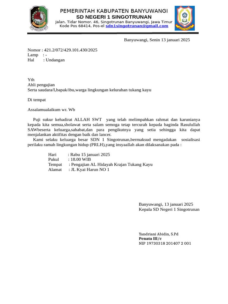 Kop Surat Dan Surat Undangan 1 | PDF