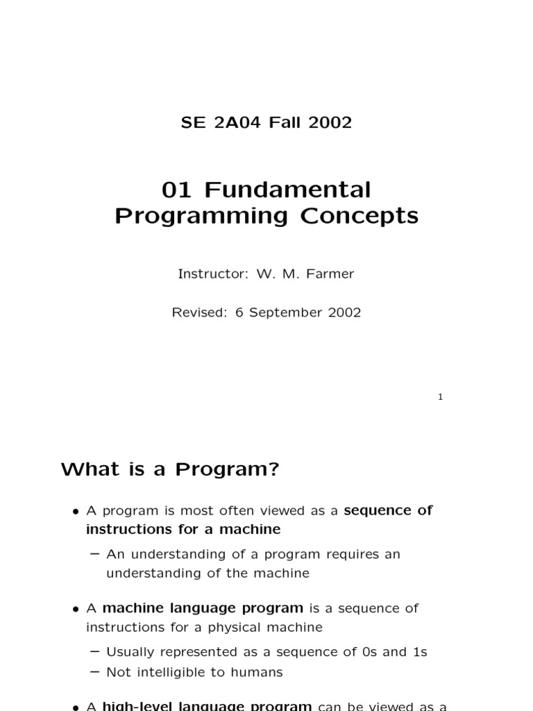 01 Fun Prog Con | PDF | Parameter (Computer Programming) | Variable (Computer Science)