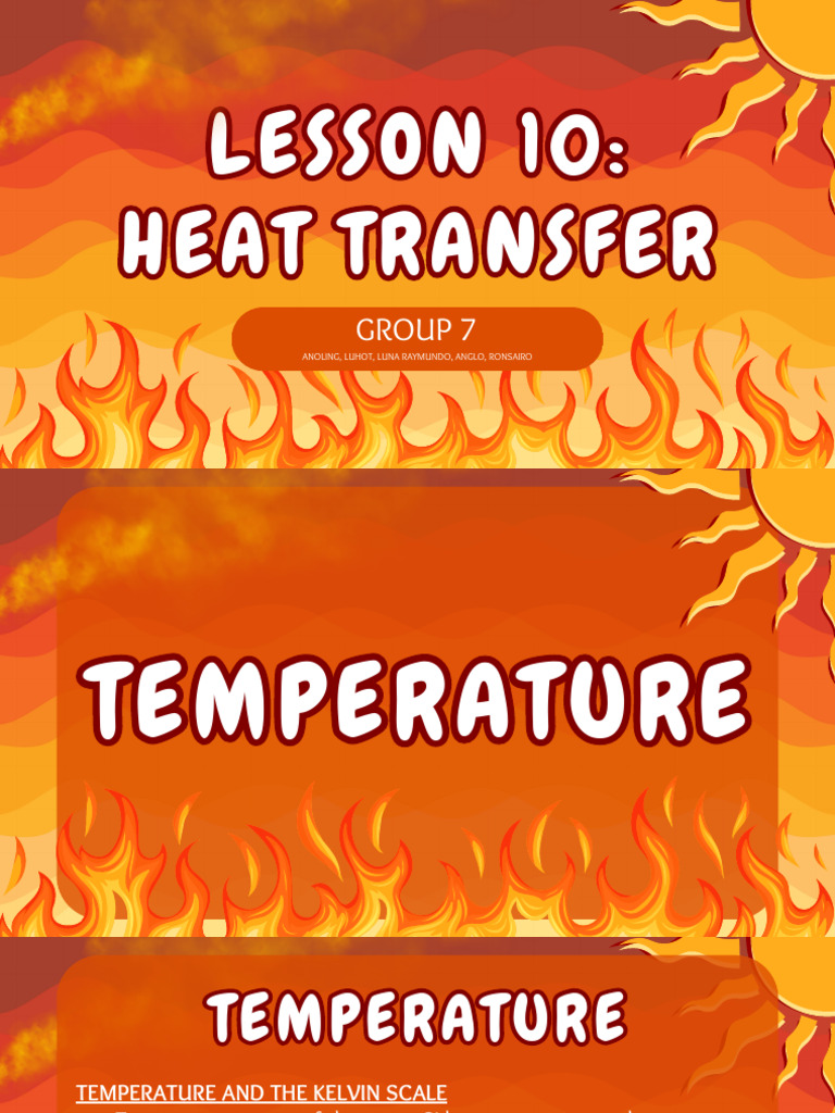 Lesson 10 Heat Transfer (Group 7) | PDF | Temperature | Thermal Conduction