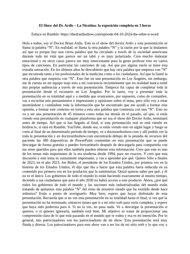 Spa-Dr. Ardis For Ramtha Live June 22, 2024 | PDF | Nicotina ...