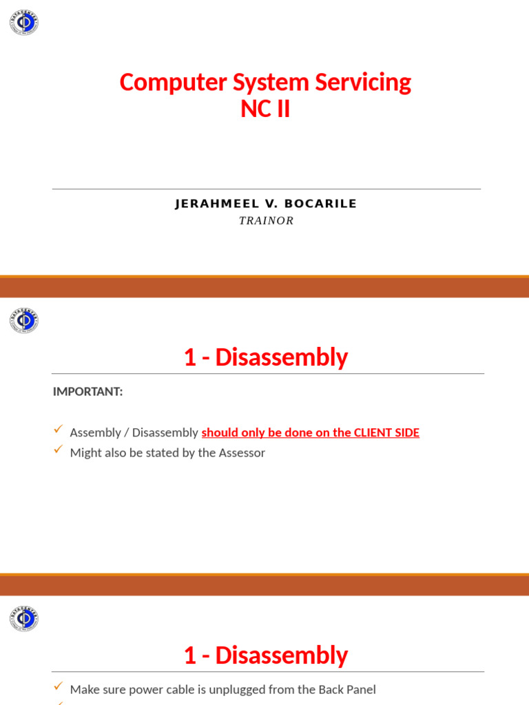 Computer Assembly and Disassembly Guide | PDF