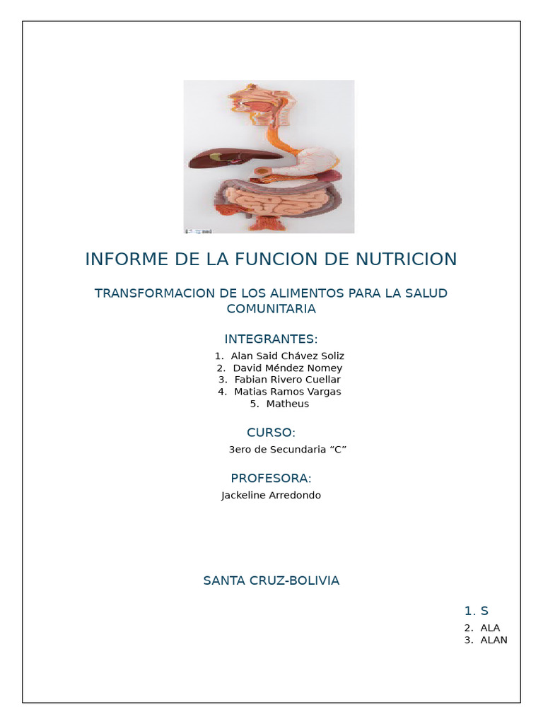 Funcion de Nutricion | PDF | Sistema digestivo humano | Digestión