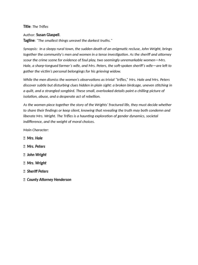 The Trifles PT | PDF