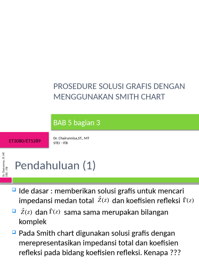 Prosedur Solusi Grafis Dengan Menggunakan Smith Chart | PDF