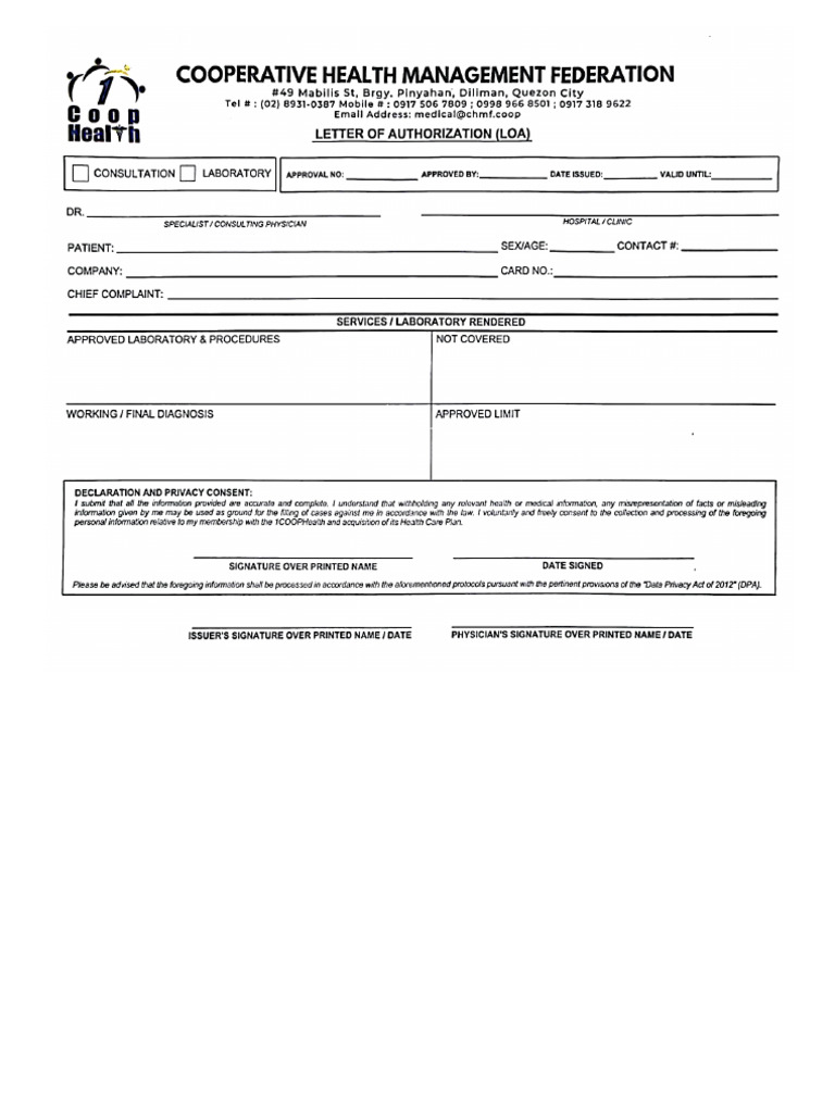 1coop - Opd Consult Lab Blank Form 2023 | PDF