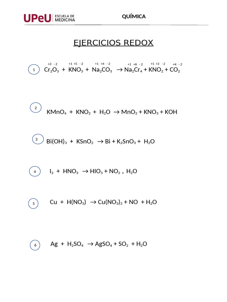Redox Ejercicios | PDF