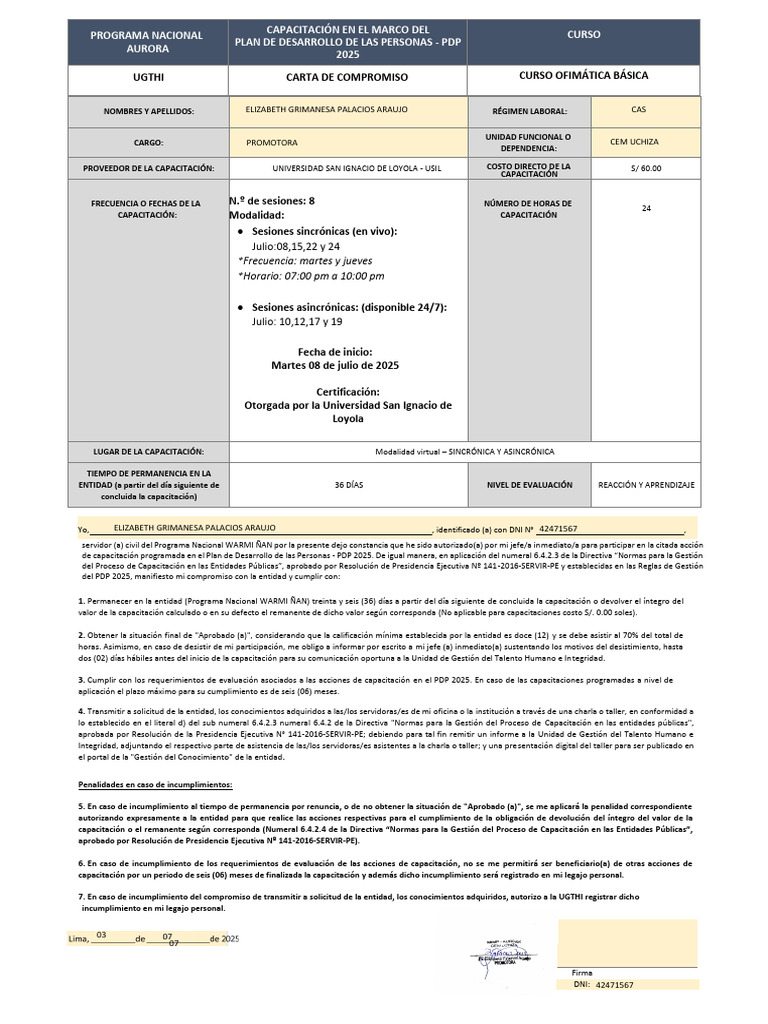 Carta Nueva Curso de Ofimática Basica | PDF