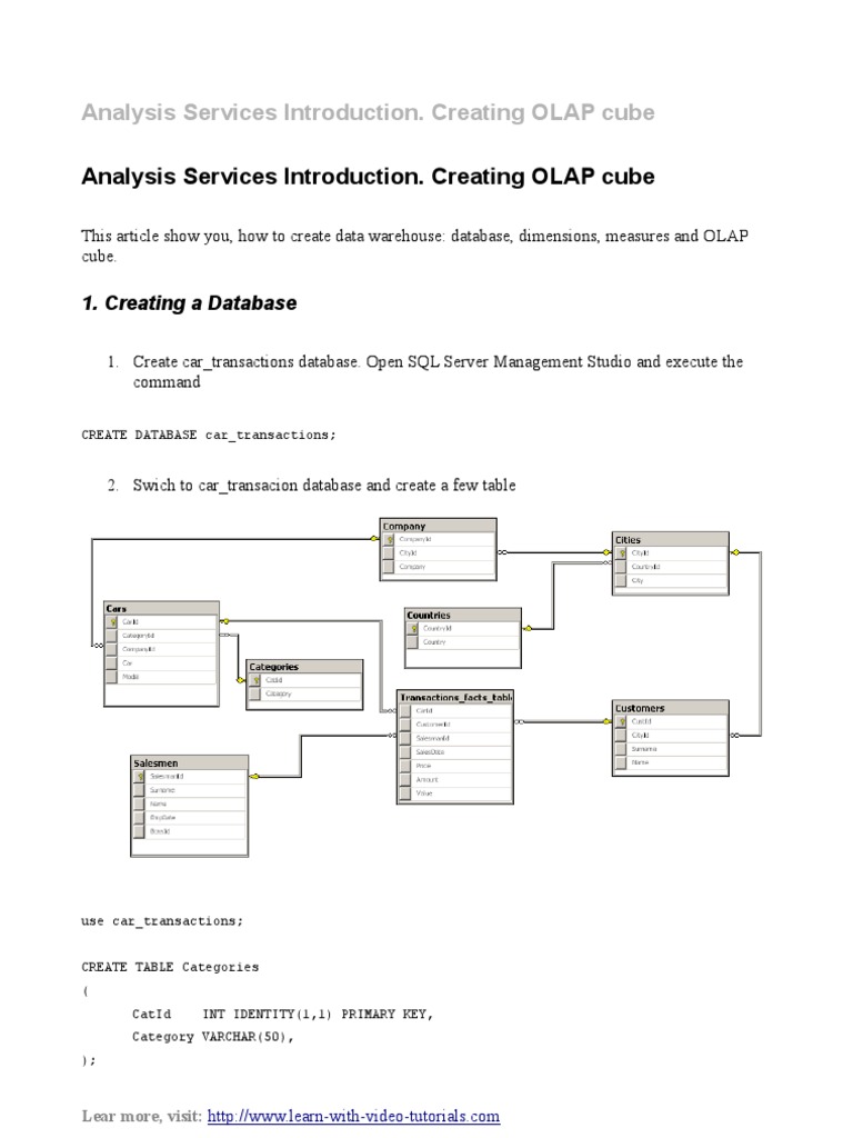 SQL Server Analysis Services Tutorial | PDF | Microsoft Sql Server | Databases