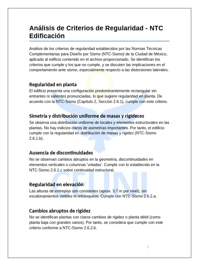 Analisis Regularidad Edificio | PDF | Rigidez