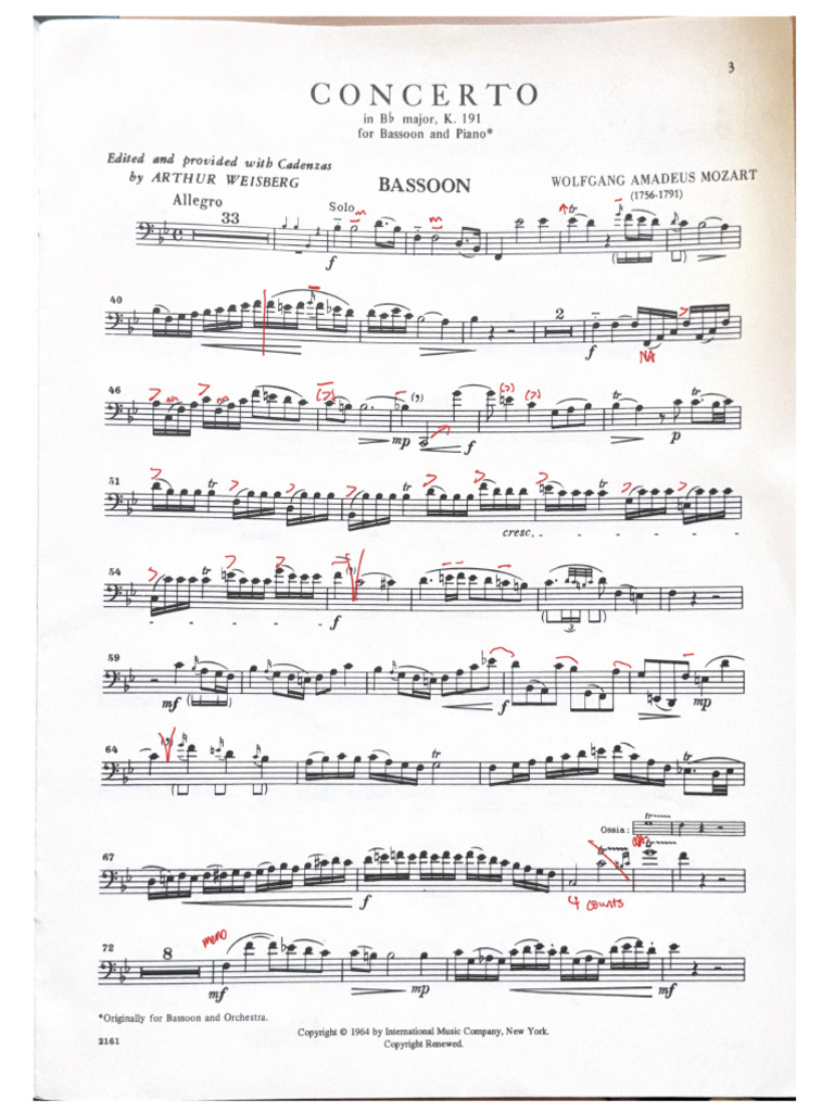 Concerto For Bassoon and Piano | PDF