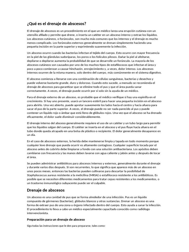 Qué Es El Drenaje de Abscesos | PDF | Herida | Odontología