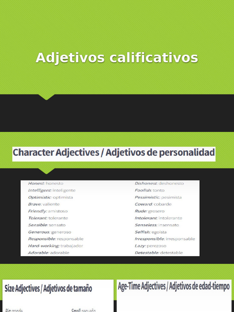 Ejemplos de Adjetivos Calificativos | PDF