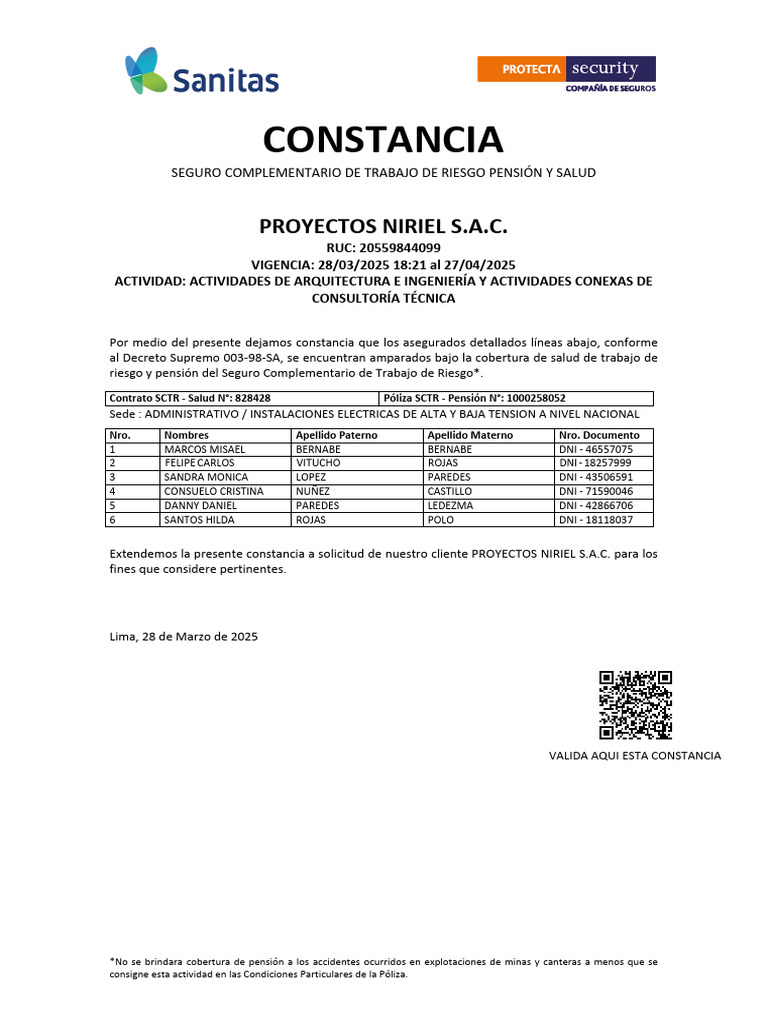 1.3 SCTR | PDF | Póliza de seguros | Seguro