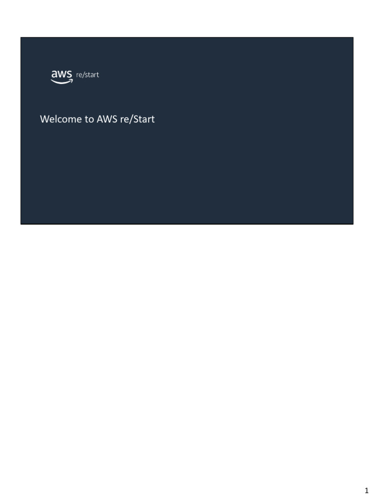 AWS re/Start Program Overview | PDF | Amazon Web Services | Cloud Computing