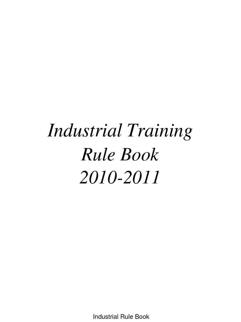 Industrial Training: Rule Book 2010-2011 | PDF | Tableware | Foodservice