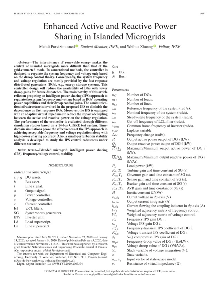 Intelligent Power Sharing in Microgrids | PDF | Electrical Impedance ...