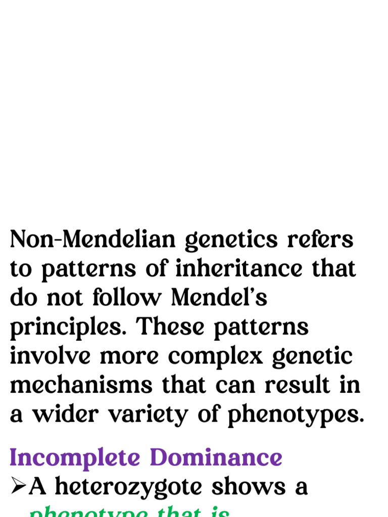 Non Mendelian Genetics Final | PDF