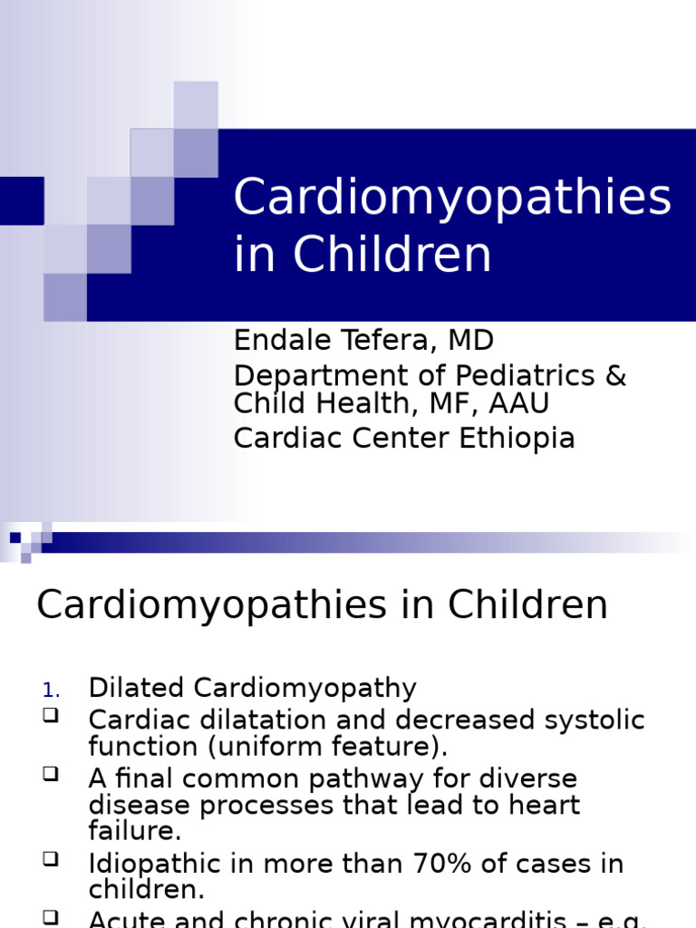 Cardiomyopathy in Children Overview | PDF | Heart | Circulatory System