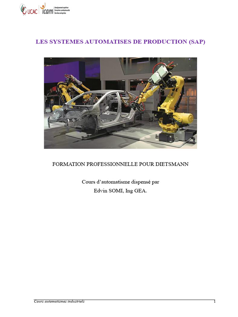 Introduction aux systèmes automatisés | PDF | Capteur | Gestion de projet