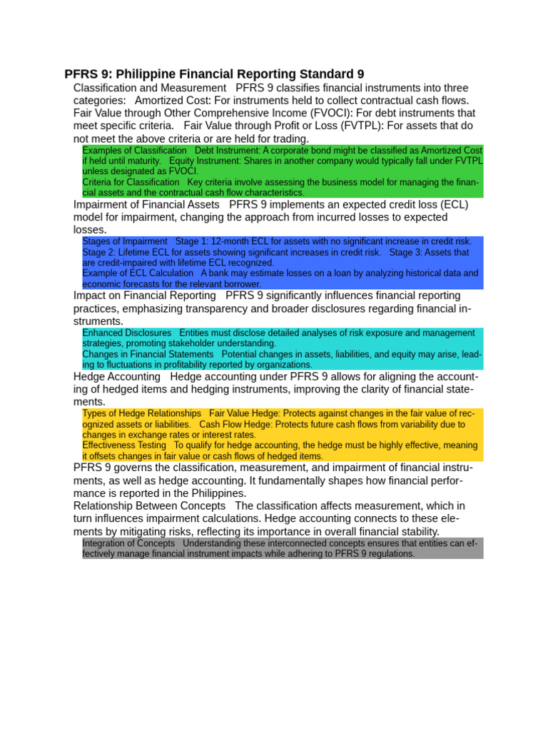 PFRS 9 - Philippine Financial Reporting Standard 9 | PDF | Hedge ...