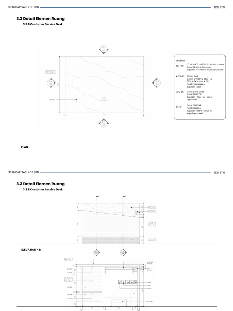 Detail Meja CS Dan Teller | PDF