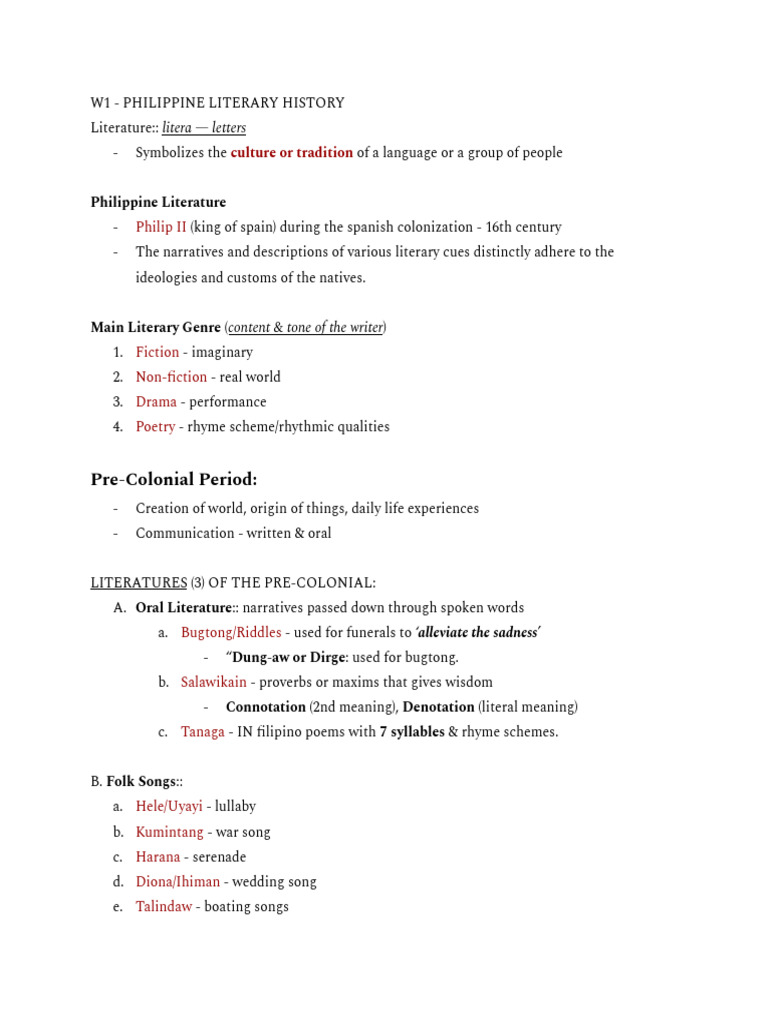Pre-Colonial Period:: Litera - Letters | PDF | Literary Criticism | Poetry