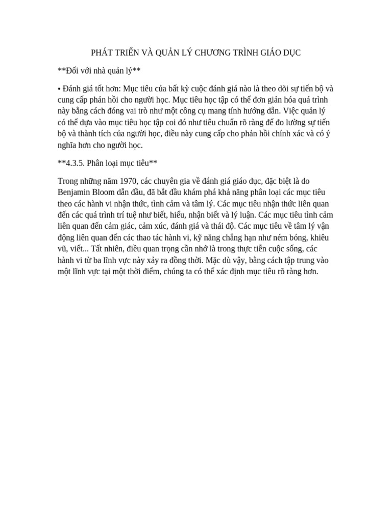 Danh Gia Va Phan Loai Muc Tieu | PDF