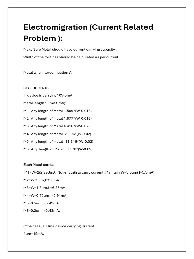 Electromigration (Current Related Problem) | PDF