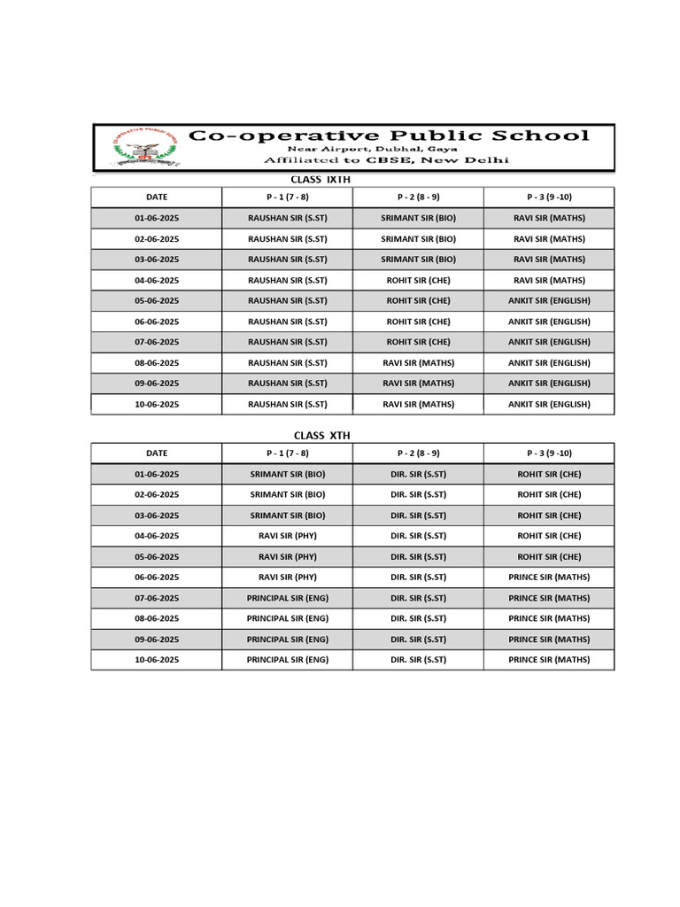 Summer Vacation Routine | PDF