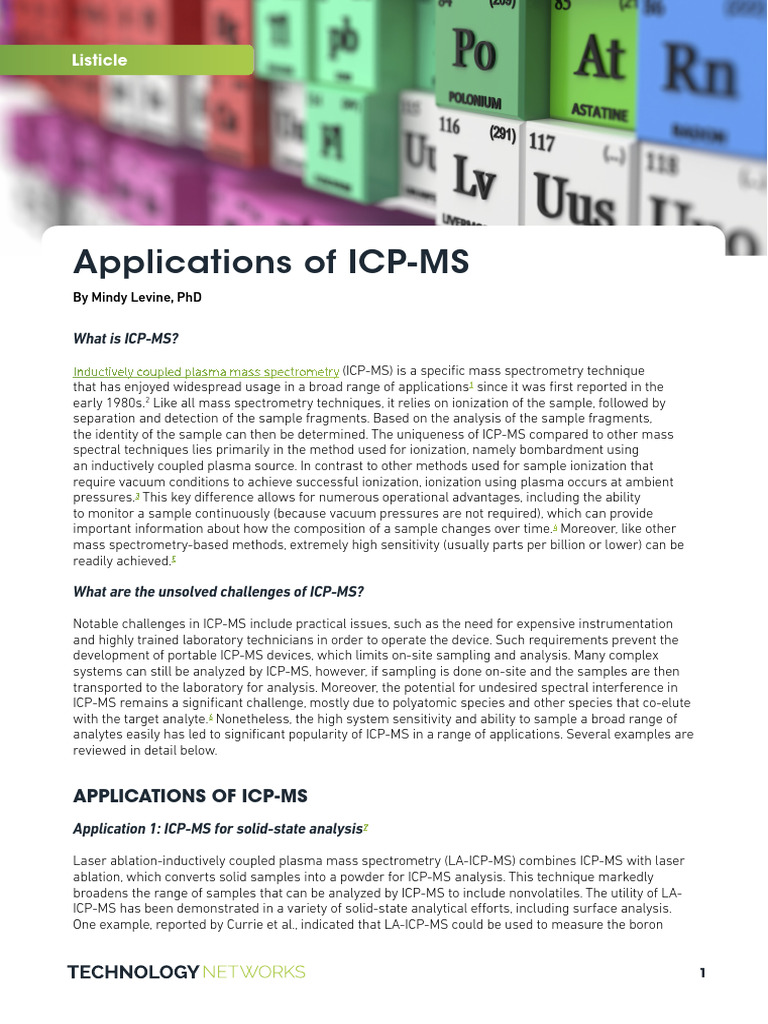 Application ICP MS | PDF | Mass Spectrometry | Chemistry