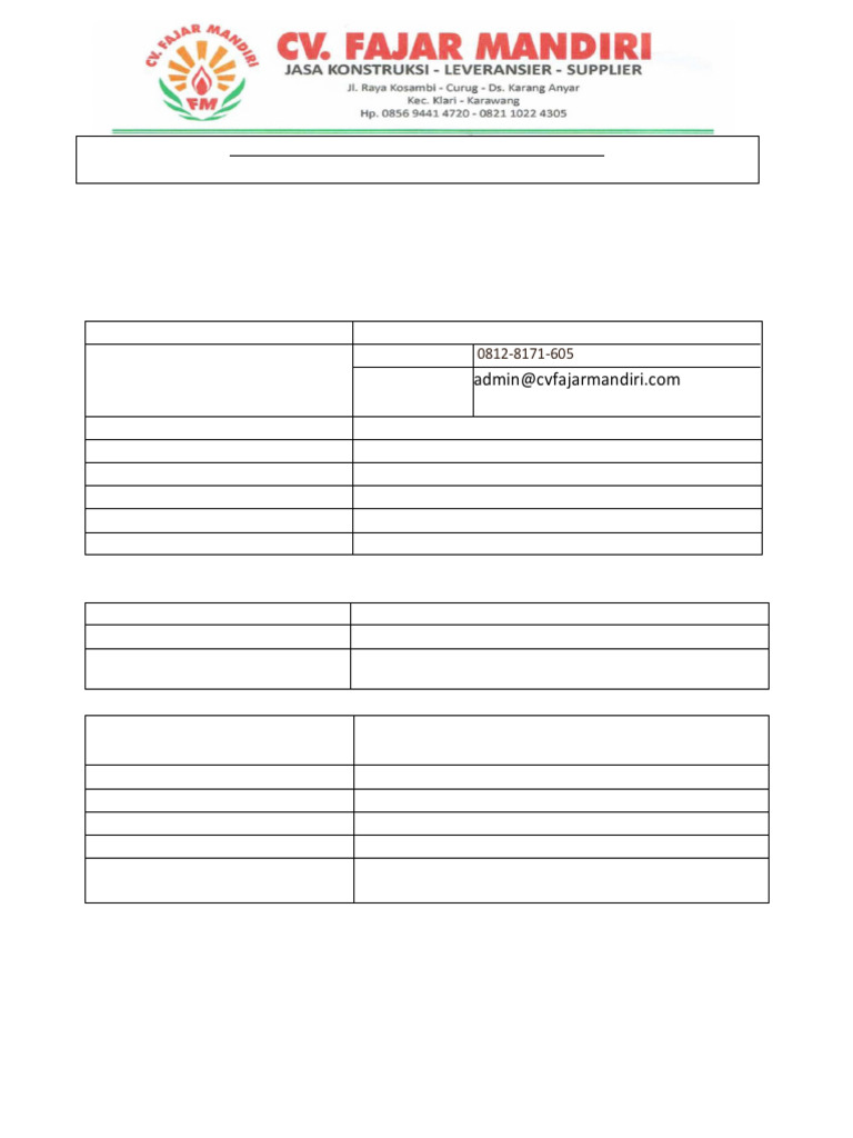 Surat Permohonan Jaminan Uang Muka CV Fajar | PDF