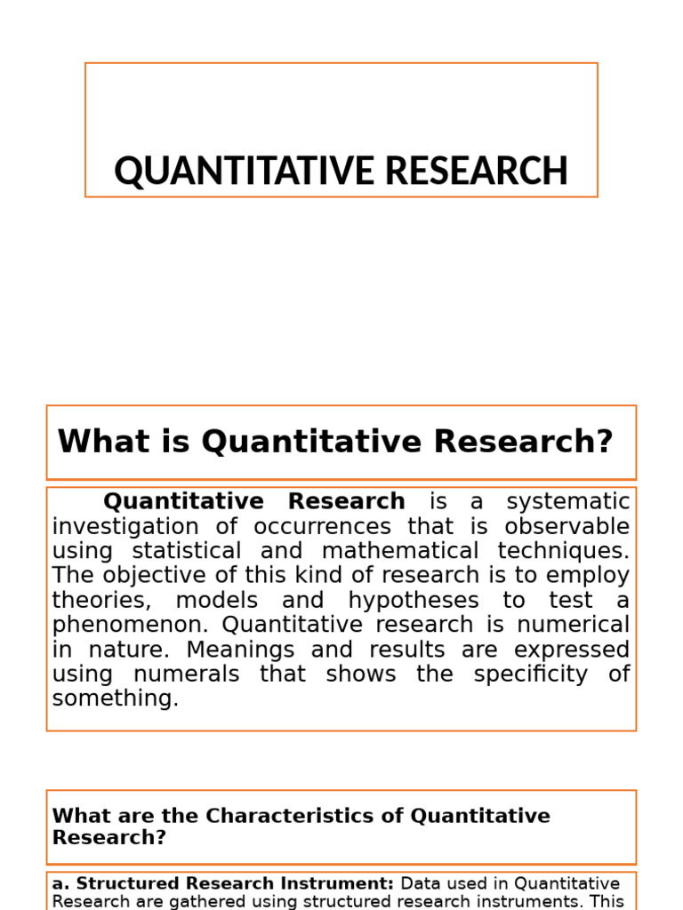 Characteristic Strength and Weakness of Quantitative Research | PDF ...