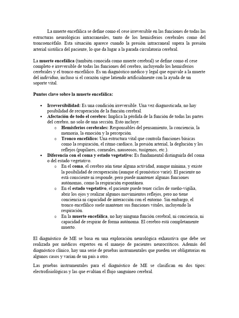 Muerte Encefálica: Diagnóstico y EEG | PDF | Electroencefalografía ...