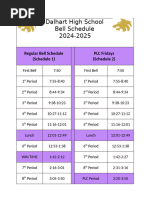 2024-2025 Bell Schedule | PDF