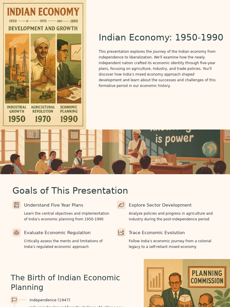 CH 2 Indian Economy 1950 1990 | PDF | Green Revolution | Economic Growth