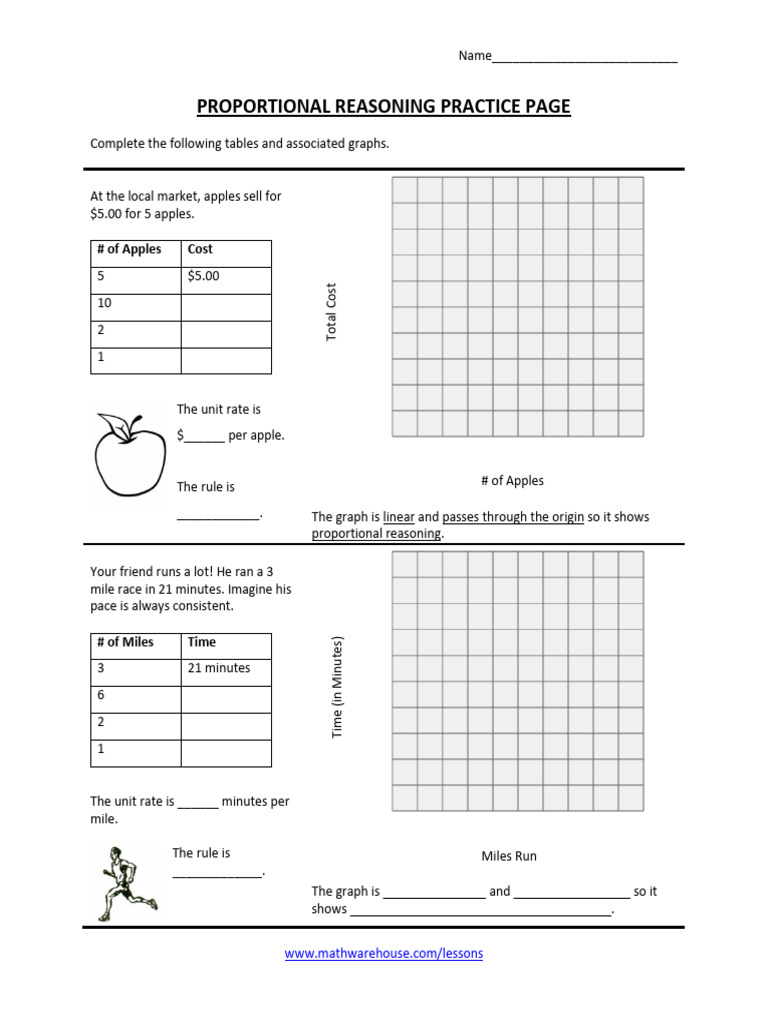 Proportional Reasoning Practice Worksheet | PDF | Foods