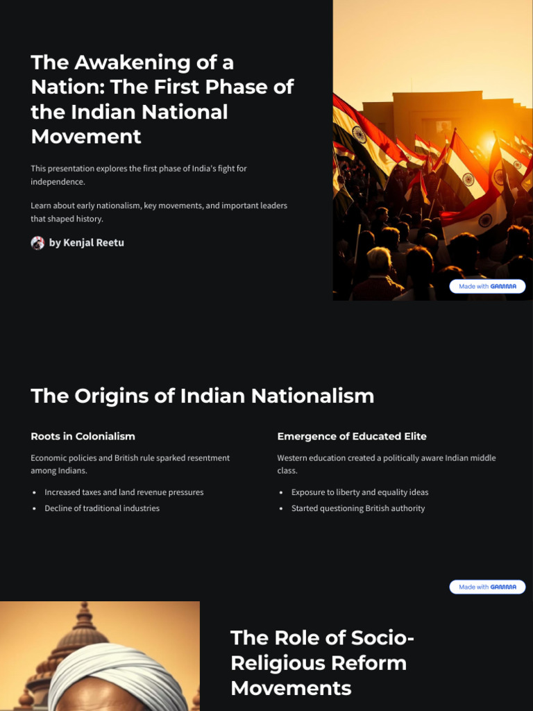 The Awakening of A Nation The First Phase of The Indian National ...
