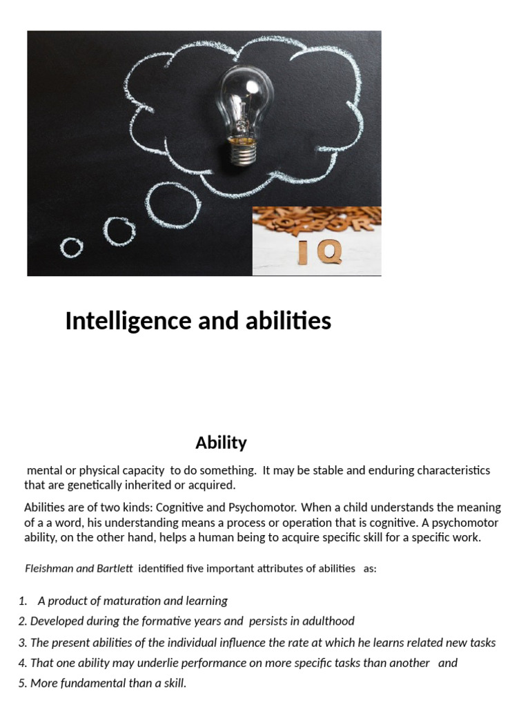 Understanding Intelligence and Abilities | PDF | Wechsler Adult ...