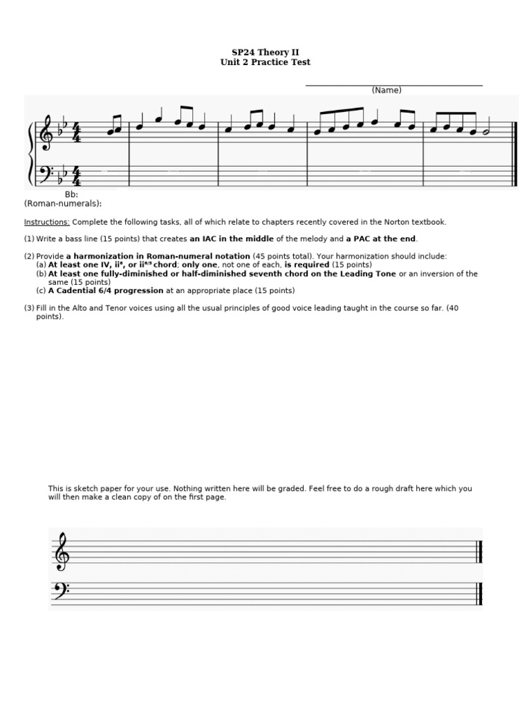 AP Music Theory Unit 2 Test Prep | PDF