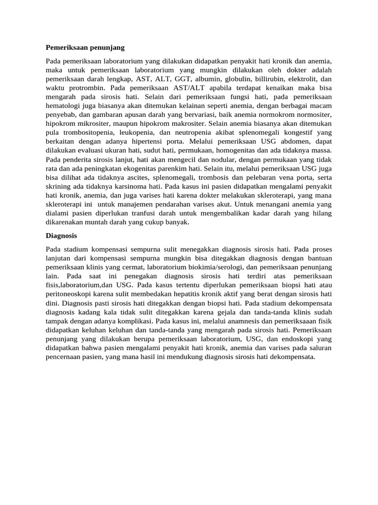 Hasil USG pada Sirosis Hati | PDF