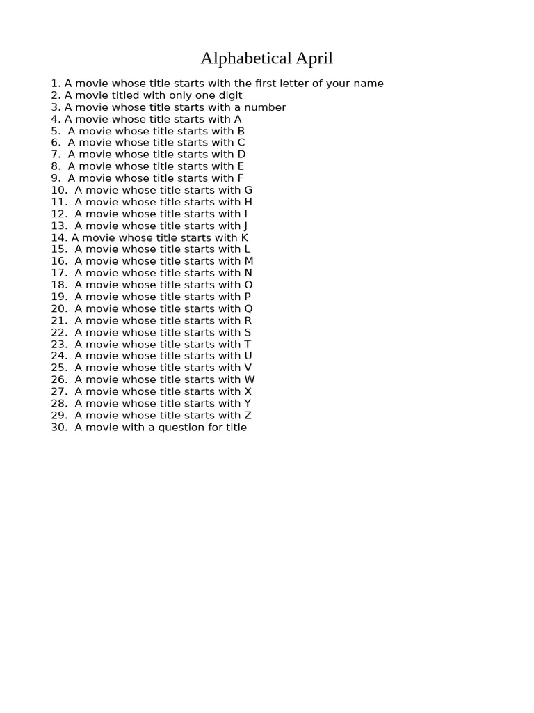 Alphabetical April | PDF