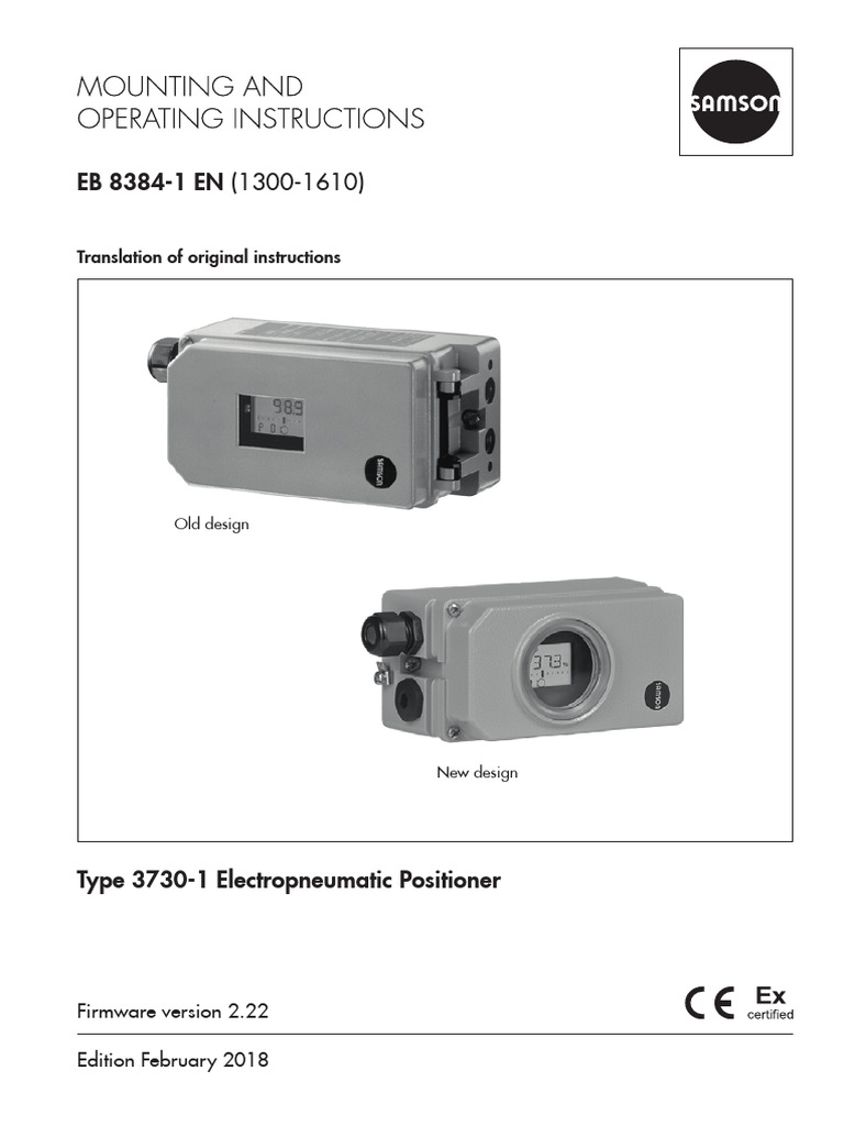 SAMSON Type 3730-1 | PDF | Valve | Safety