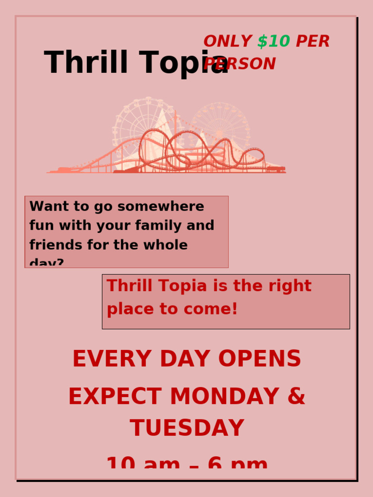 Thrill Topia: Family Fun Awaits! | PDF