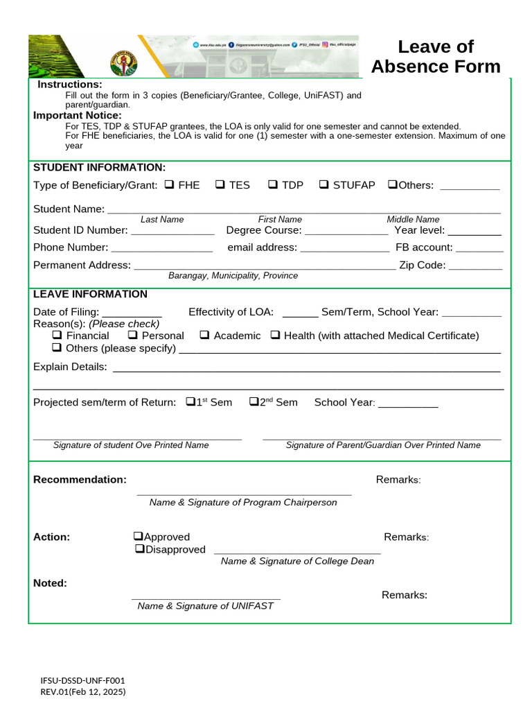2025 Form Loa New Loa Form | PDF