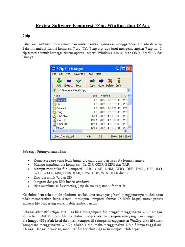 Review Software Kompresi 7zip | PDF
